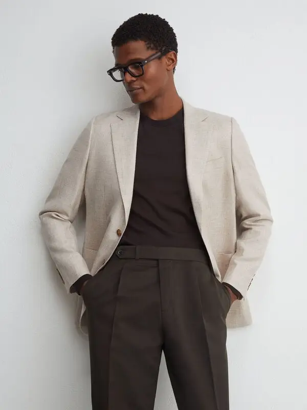 ATELIER Cotton-blend Classic-fit Trousers