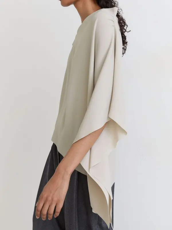 REISS Jade Asymmetric Draped-sleeve Top