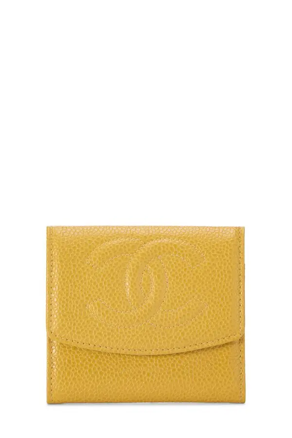 Chanel Caviar Timeless 'cc' Coin Purse - Yellow