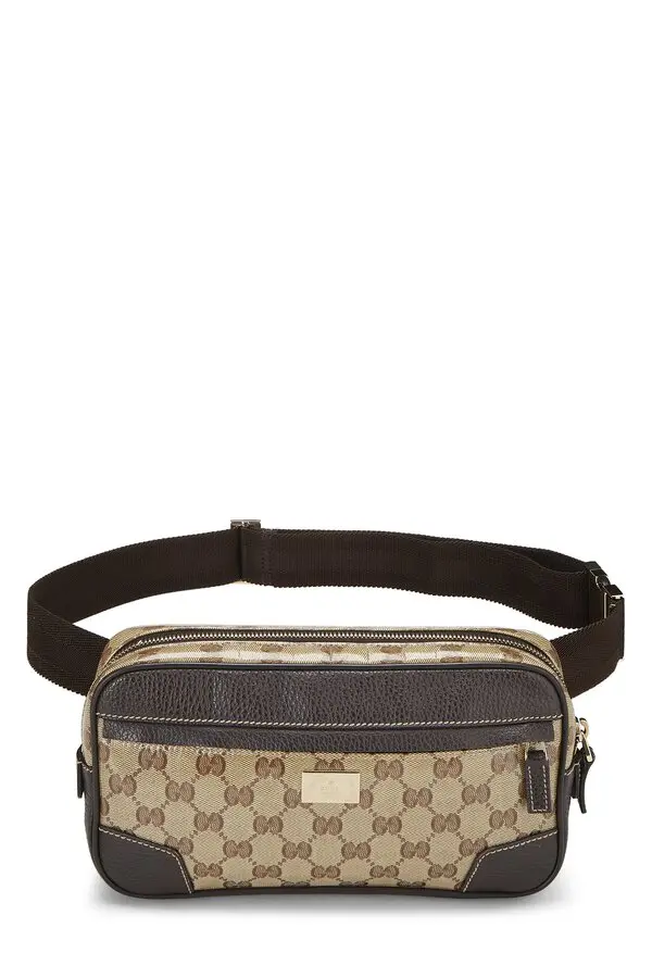 Gucci Original Gg Crystal Canvas Waist Pouch - Brown