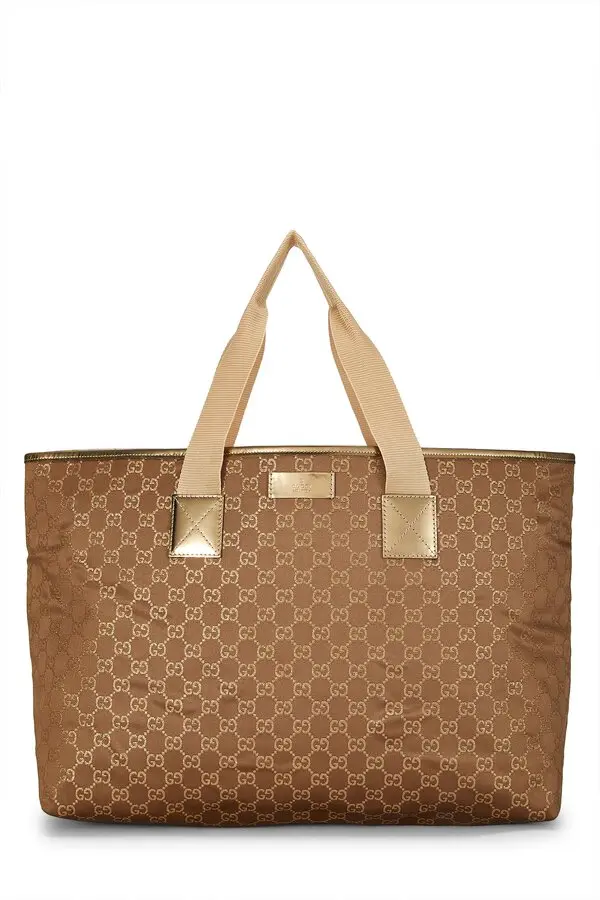 Gucci Lurex Canvas Tote - Gold