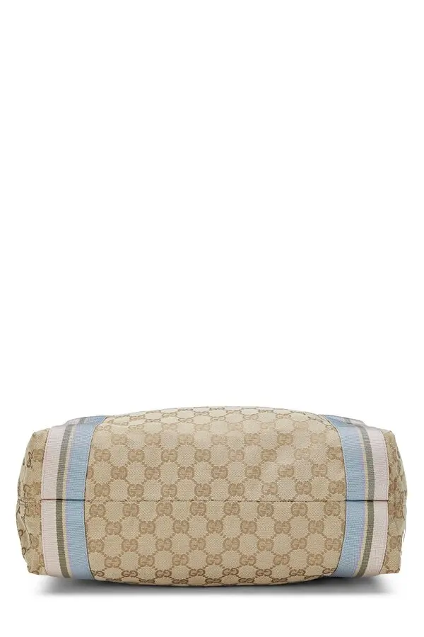 Gucci Gg Canvas Flat Web Tote