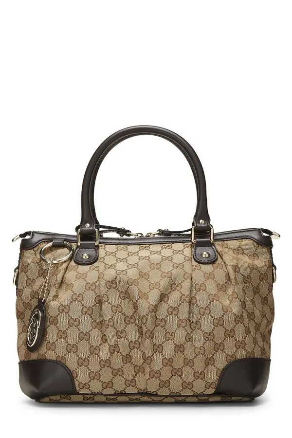 Gucci Original Gg Sukey Zip Handbag - Brown