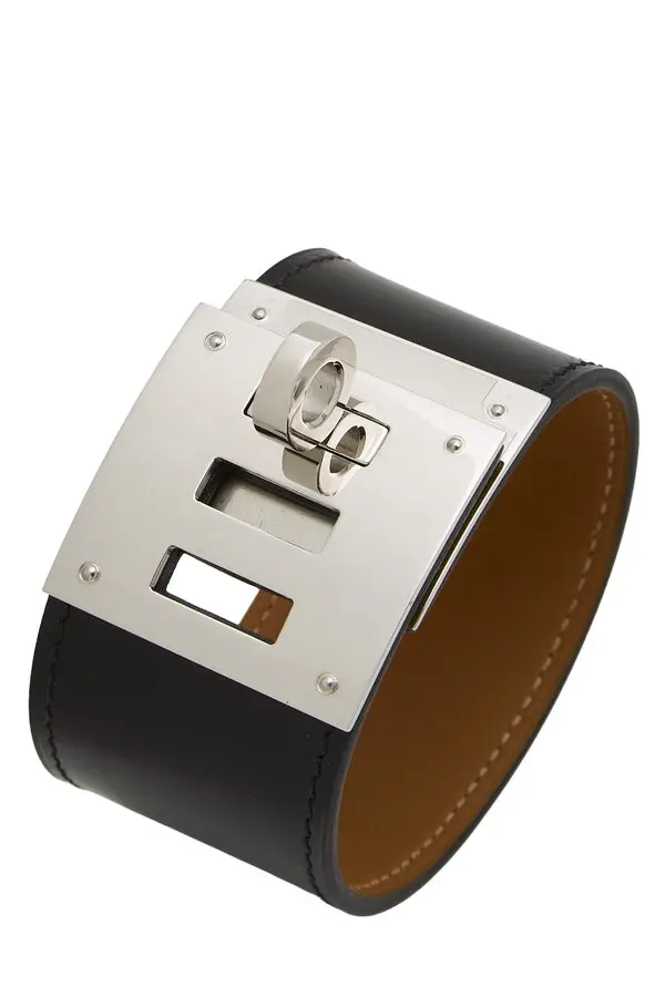 Hermès Kelly Dog Bracelet In Leather With Palladium Hardware