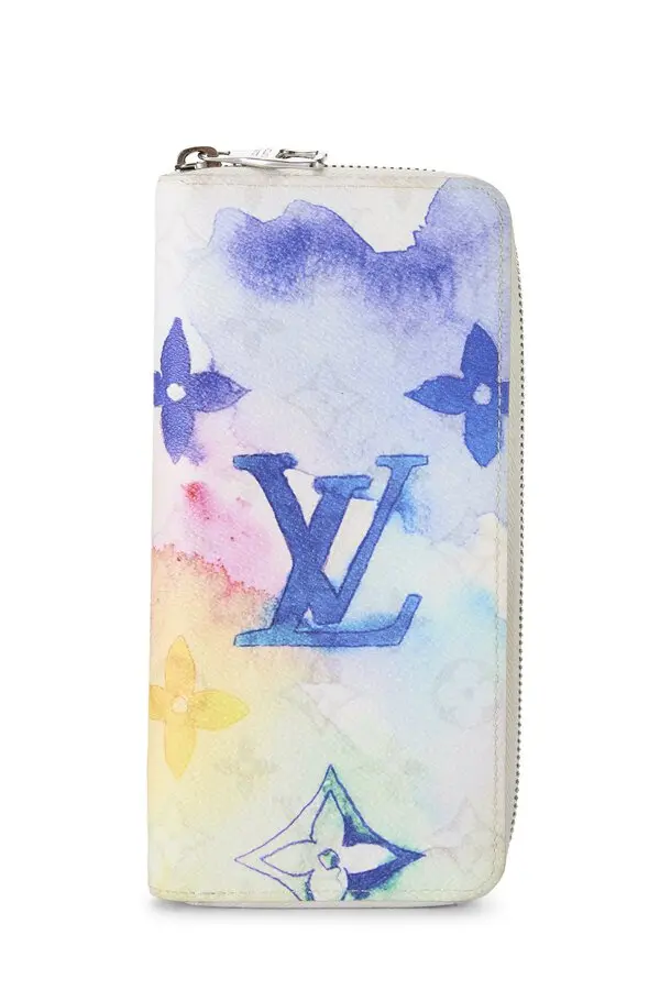 LOUIS VUITTON White Monogram Watercolor Zippy Vertical - Multi