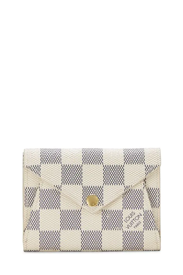 LOUIS VUITTON Damier Azur Origami Compact Wallet - White