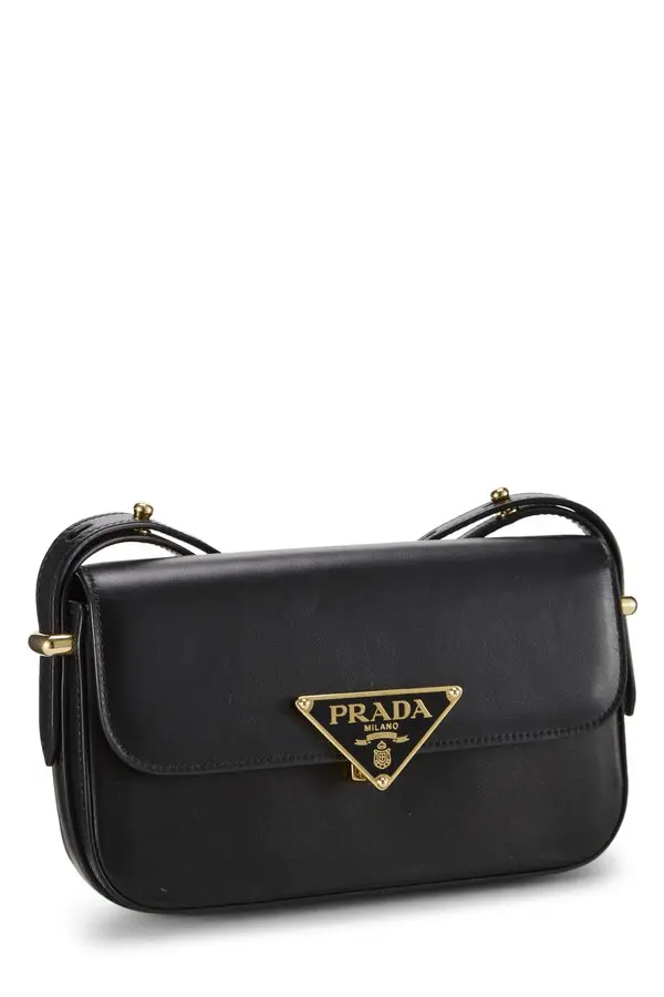 Prada Calfskin Triangle Logo Shoulder Bag