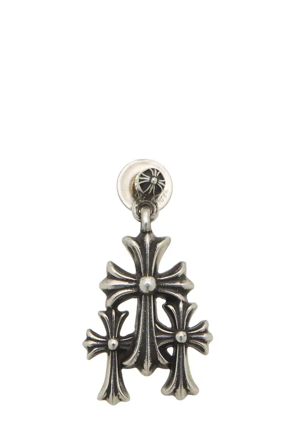 Chrome Hearts Sterling Three Cross Dangle Earring