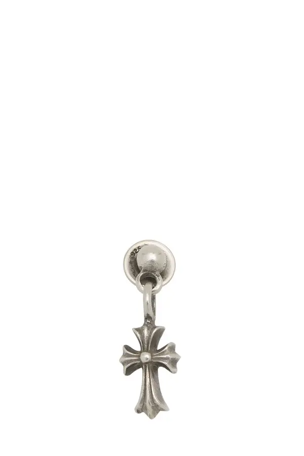 Chrome Hearts Sterling Cross Dangle Charm Earring - Silver