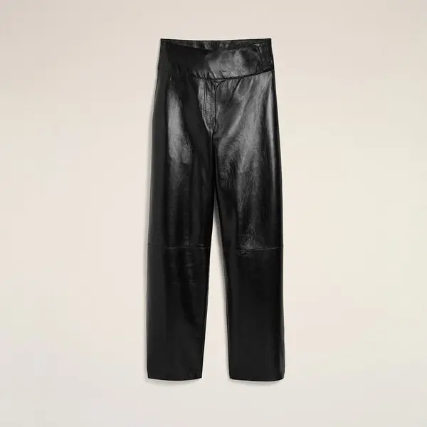 AMI Paris Patent Lamb Leather Wrapped Belted Trousers