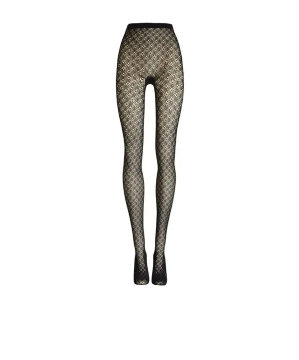 Wolford Floral Mesh Tights - Black