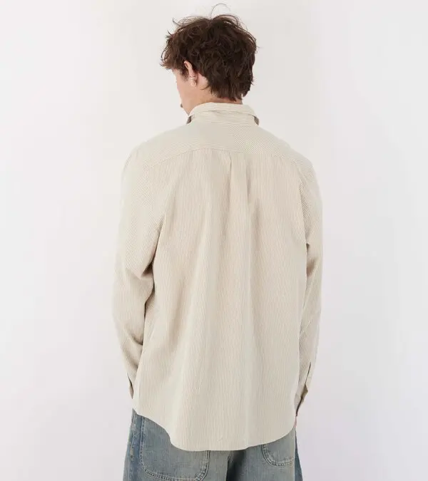 Paul Smith Regular-fit Taupe Textured-stripe Shirt