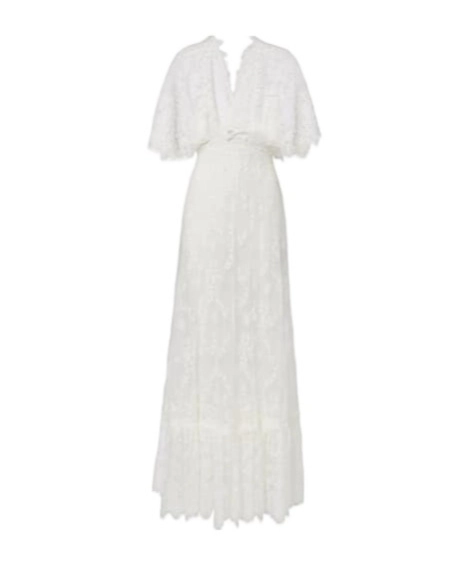 Elie Saab Embroidered Cotton-blend Lace Gown