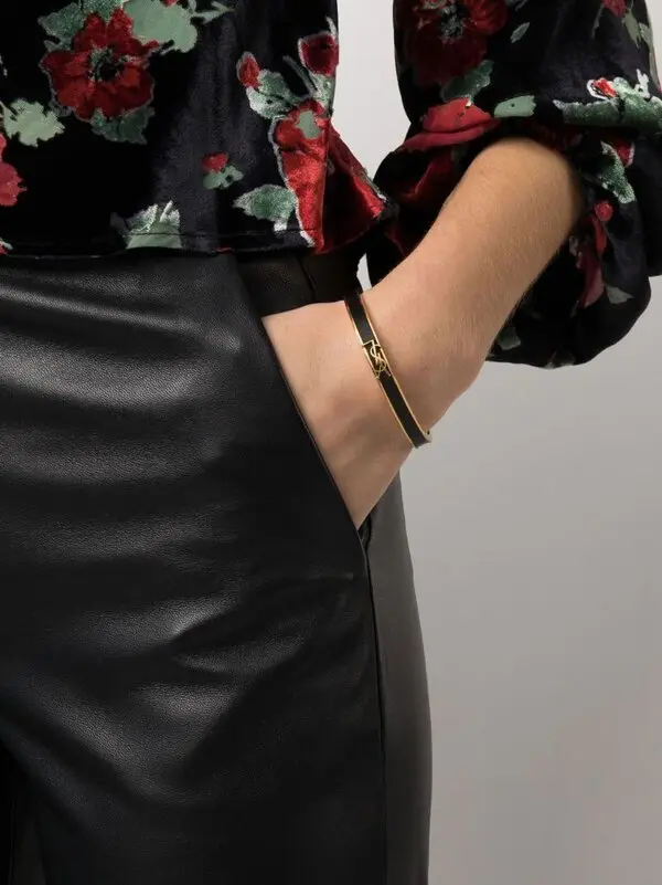 Saint Laurent Logo Plaque Bracelet