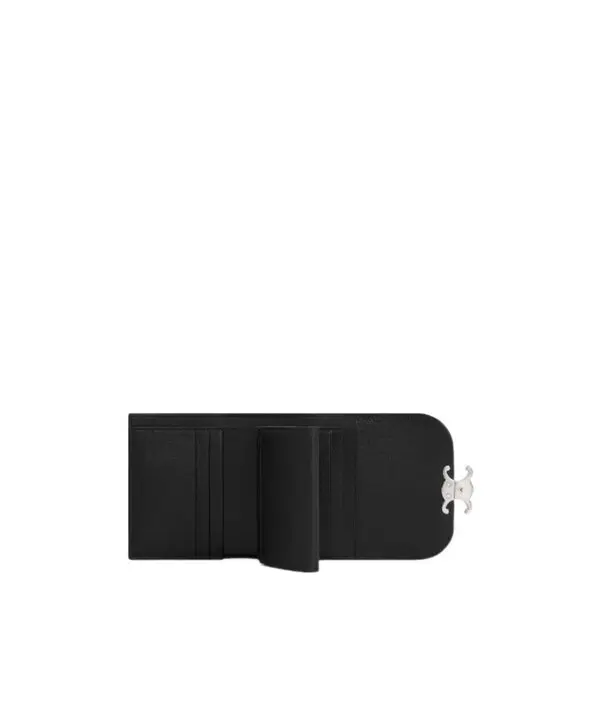 Celine Small Flap Wallet Triomphe In Shiny Calfskin