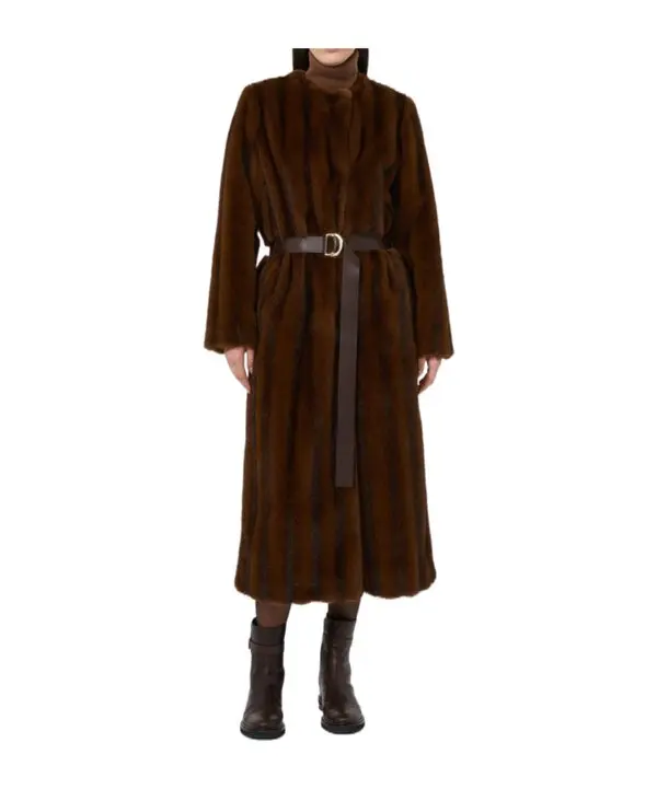 Max Mara Fluffy-textured Long Coat