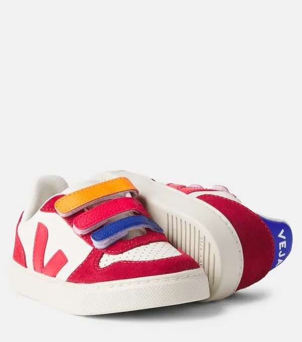 VEJA V-10 Leather Sneakers With Velcro Straps