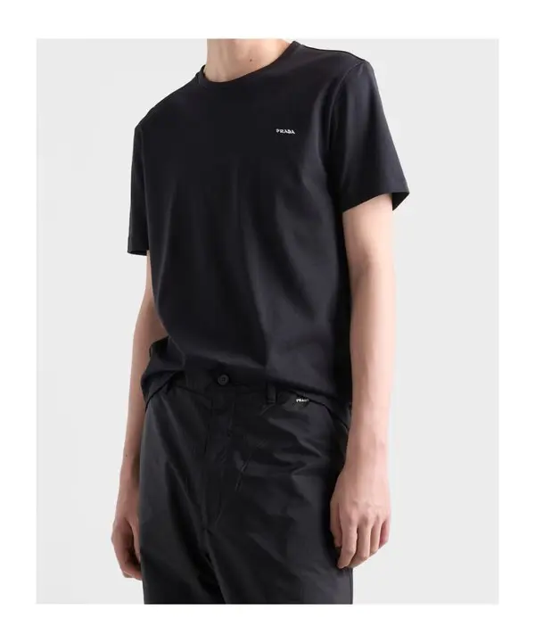 Prada Logo-embroidered Short-sleeve T-shirt