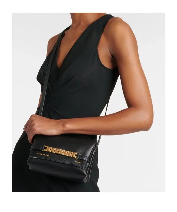 Victoria Beckham Mini Leather Clutch With Chain
