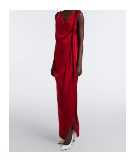 MAISON MARGIELA Draped Satin Maxi Dress