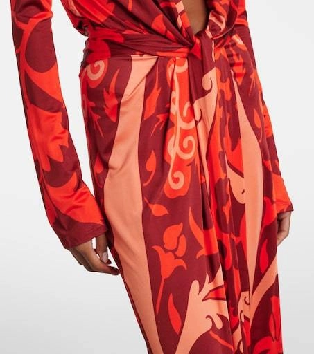 Johanna Ortiz Printed Jersey Midi Dress - Red