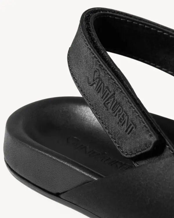 Saint Laurent Culver Sandals In Satin Crepe