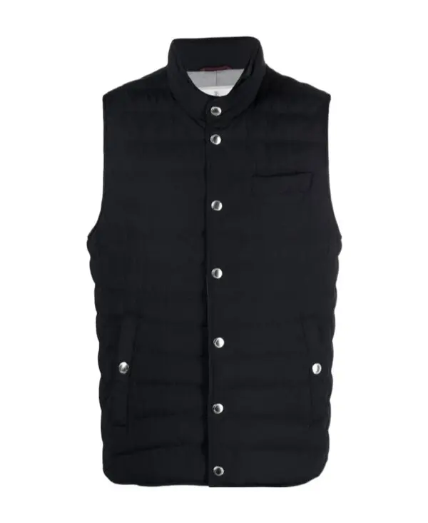 Brunello Cucinelli Buttoned Padded Gilet - Black