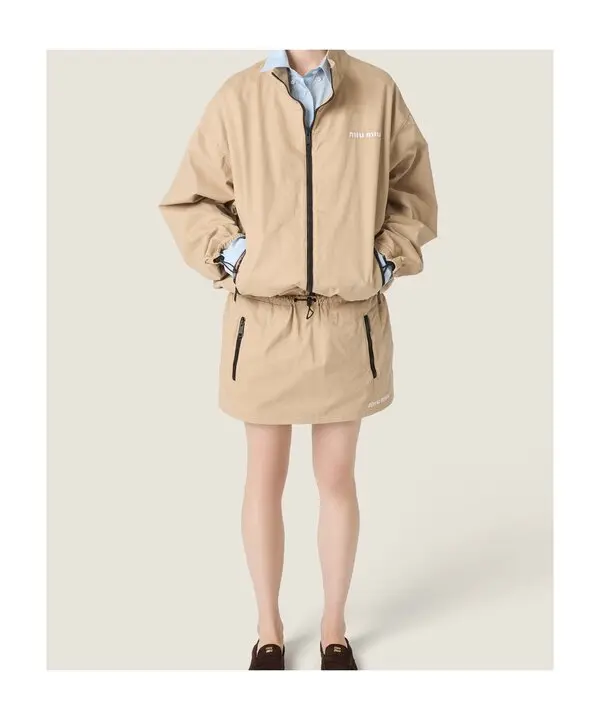 Miu Miu Washed Gabardine Blouson Jacket - Rope