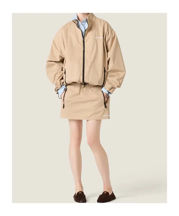 Miu Miu Washed Gabardine Blouson Jacket - Rope