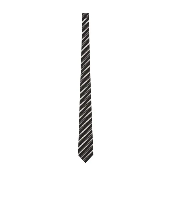 Saint Laurent Silk Jacquard Striped Neck Tie