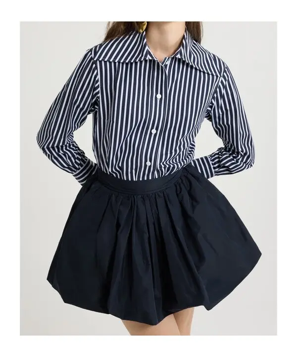 PATOU Striped Fitted Button-up Blouse