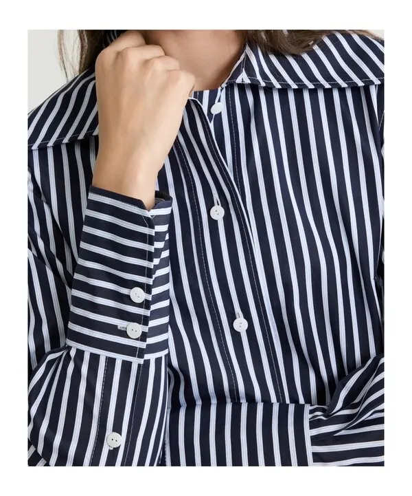 PATOU Striped Fitted Button-up Blouse