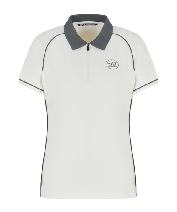 EA7 Polo With Logo Print - White