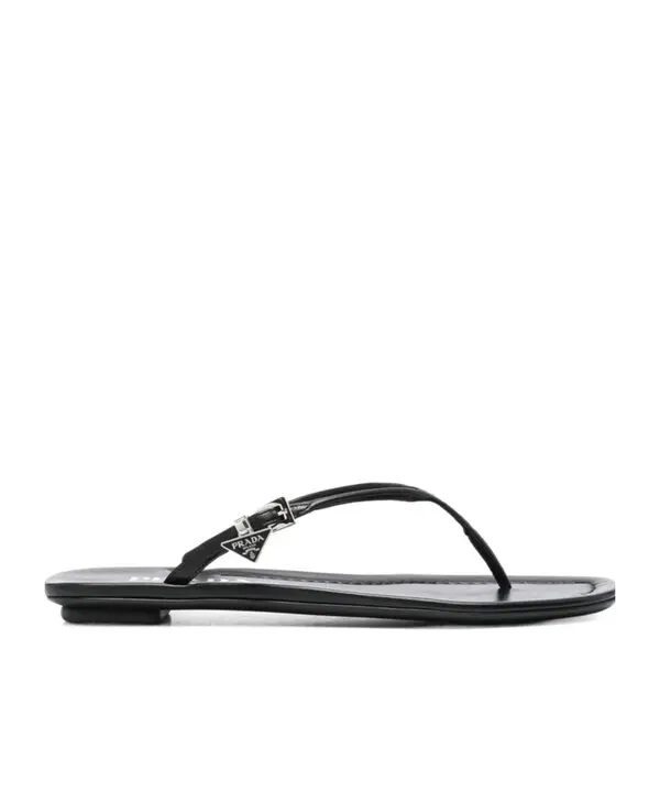 Prada Triangle Logo Thong Slides
