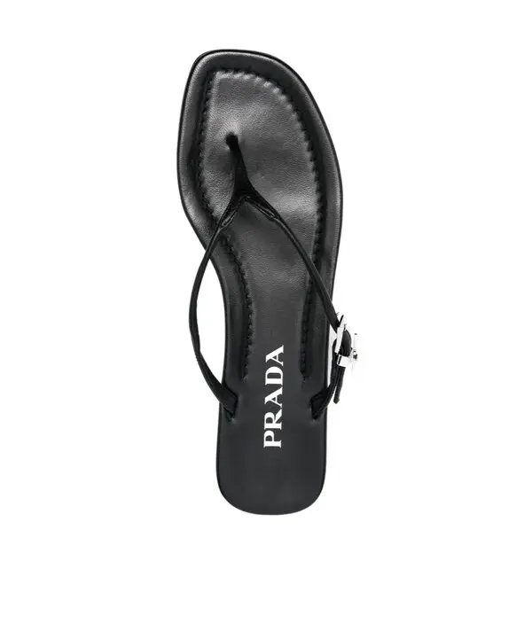 Prada Triangle Logo Thong Slides