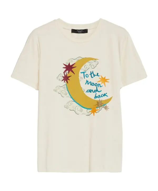 Max Mara T-shirt With Round Neck And Short Sleeves - White