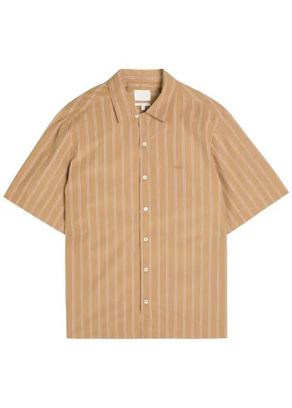 A.p.c. Beckett Logo-embroidered Striped Cotton-poplin Shirt