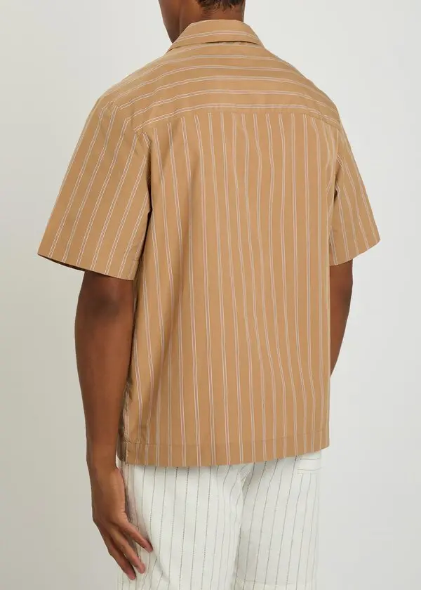 A.p.c. Beckett Logo-embroidered Striped Cotton-poplin Shirt