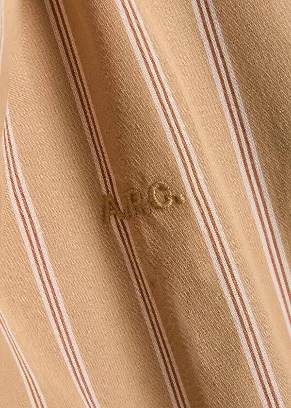 A.p.c. Beckett Logo-embroidered Striped Cotton-poplin Shirt