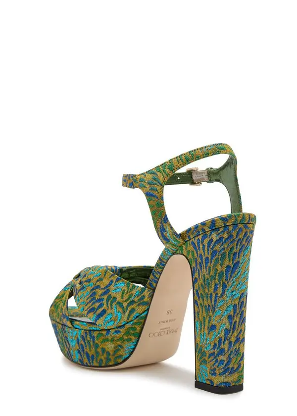 JIMMY CHOO Heloise 120 Brocade Platform Sandals