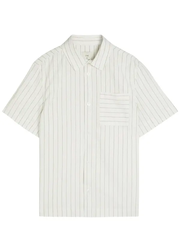 CHE Franklin Striped Cotton And Linen-blend Shirt