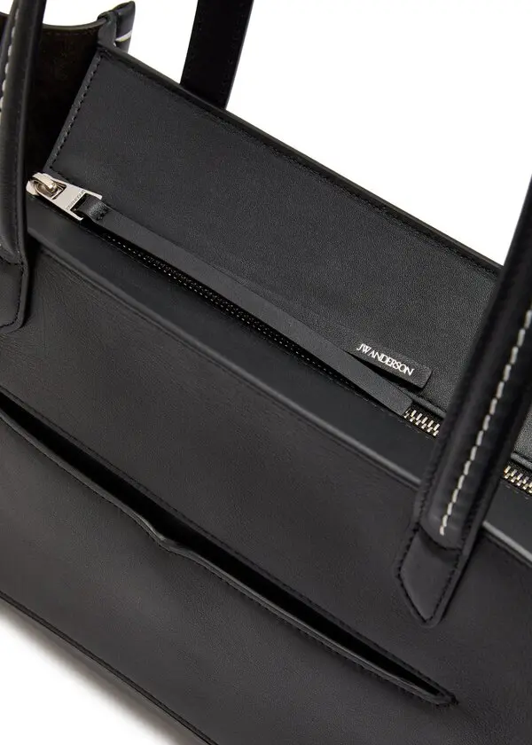 JW Anderson Elongated Loafer Leather Tote Bag - Black
