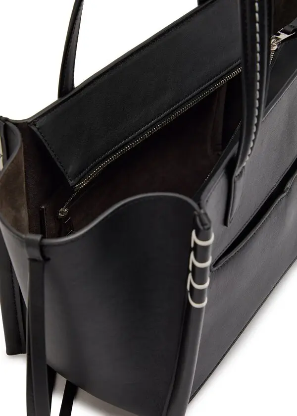 JW Anderson Elongated Loafer Leather Tote Bag - Black