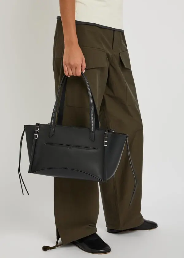 JW Anderson Elongated Loafer Leather Tote Bag - Black