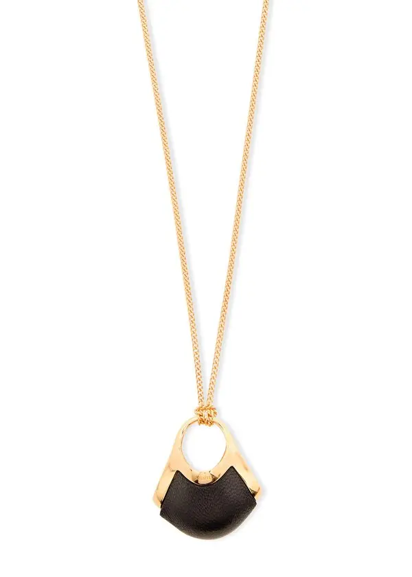Khaite Lotus Small Pendant Necklace - Black