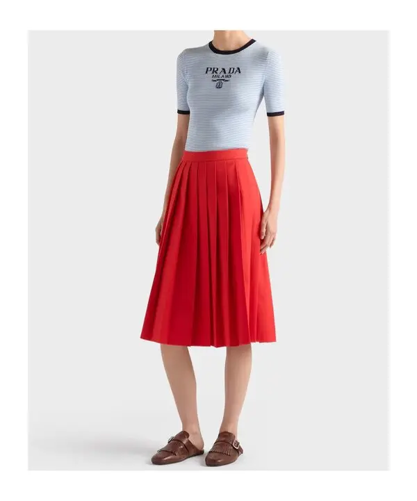 Prada Striped Silk Crew-neck Sweater