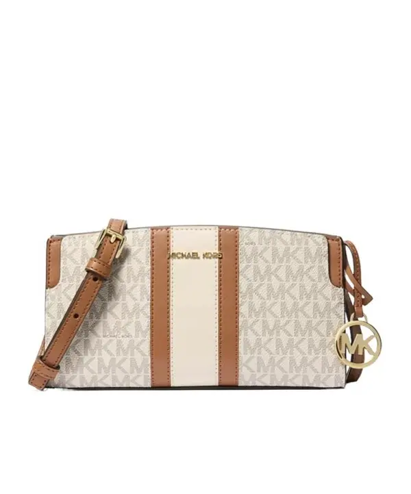 Michael Kors Becca Small Signature Logo Stripe Crossbody Bag