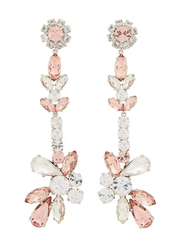 Erdem Crystal-embellished Clip-on Drop Earrings