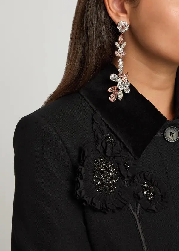 Erdem Crystal-embellished Clip-on Drop Earrings