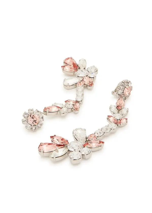 Erdem Crystal-embellished Clip-on Drop Earrings